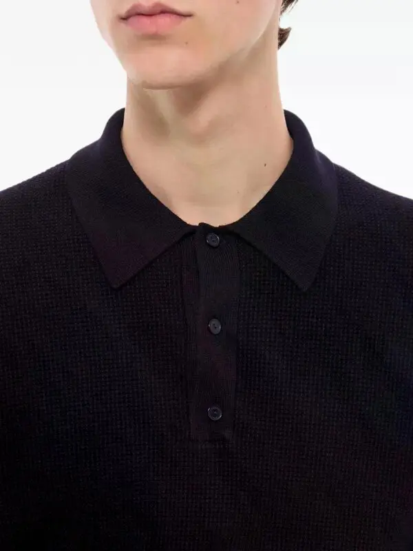 FURSAC Waffle-knit Wool Polo Shirt