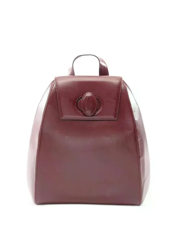 Cartier 2000s Mast Line Textured Leather Backpack - Red