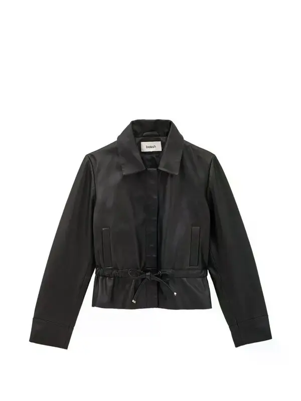 Ba&sh Leather Drawstring Waist Jacket - Black
