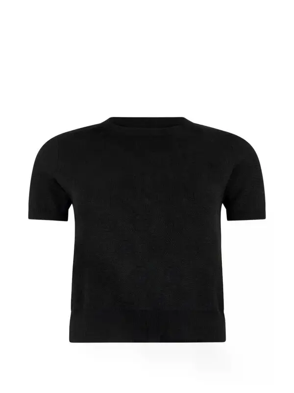 Philipp Plein Jacquard-monogram Merino-wool T-shirt - Black