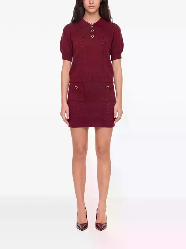 Alessandra Rich Short Pointelle-knit Skirt