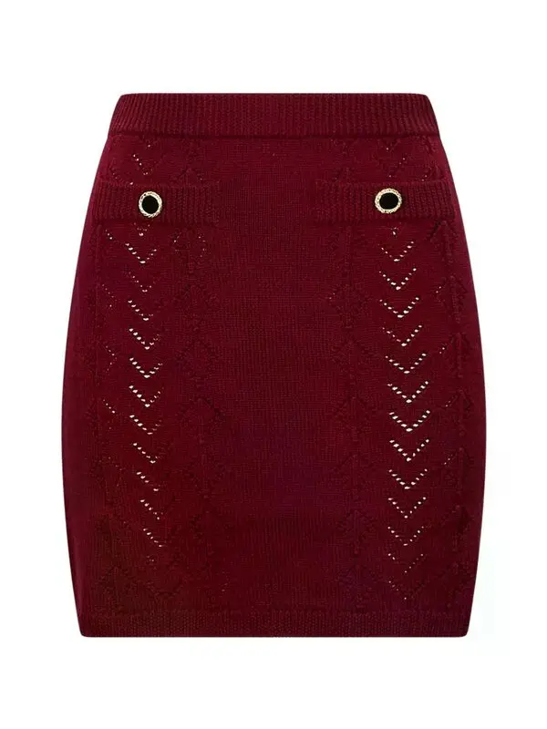 Alessandra Rich Short Pointelle-knit Skirt