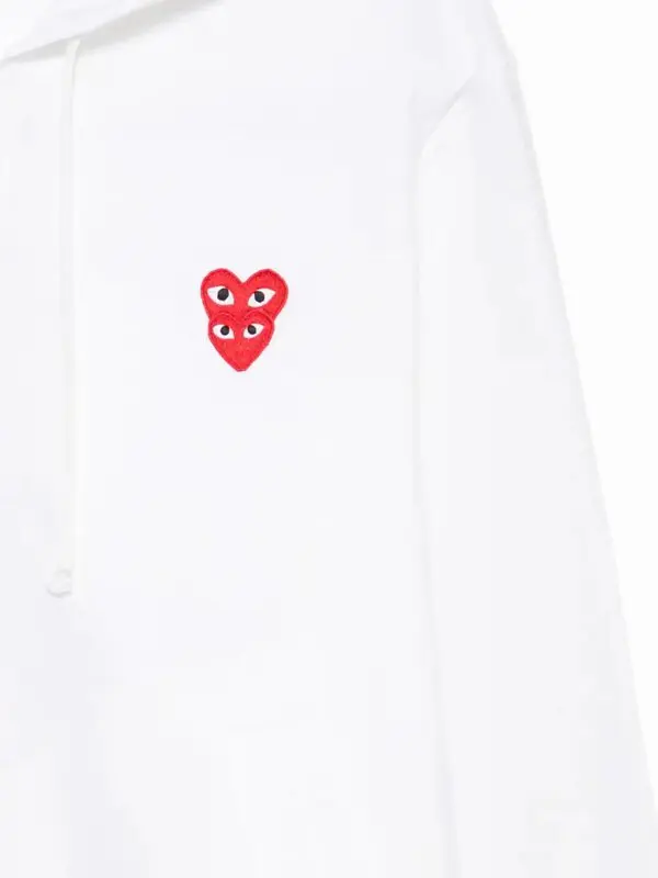 Play Comme Des Garcon Heart-patch Zip-up Hoodie