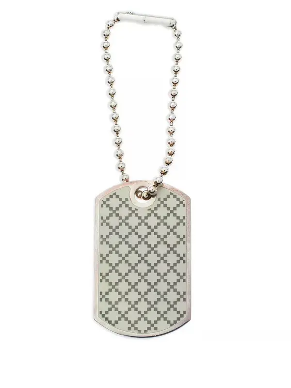 Gucci Tone Enamel Tag Charm - Silver