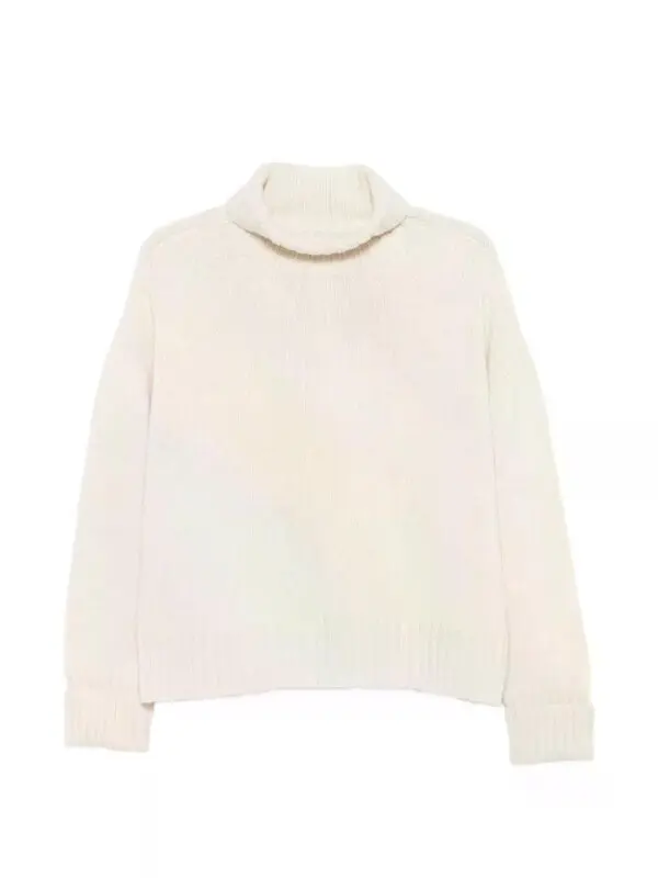 KILTIE Cream White Knitted Turtleneck Sweater - Neutrals