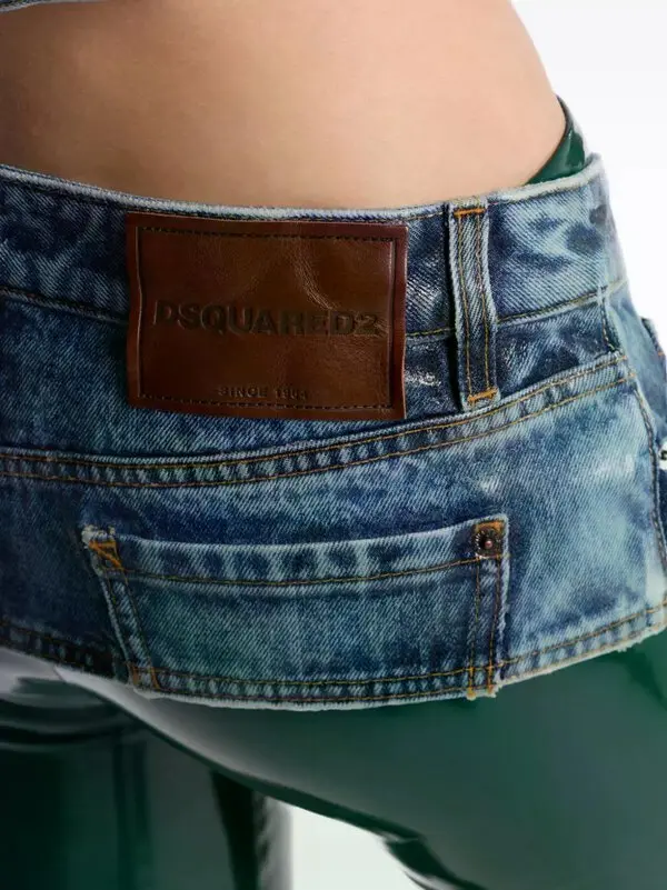 Dsquared2 Iced Wash Denim Mini Skirt
