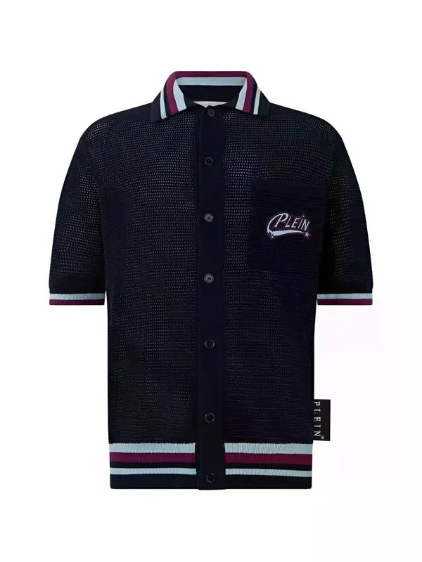 Philipp Plein Logo-patch Knitted Polo Shirt