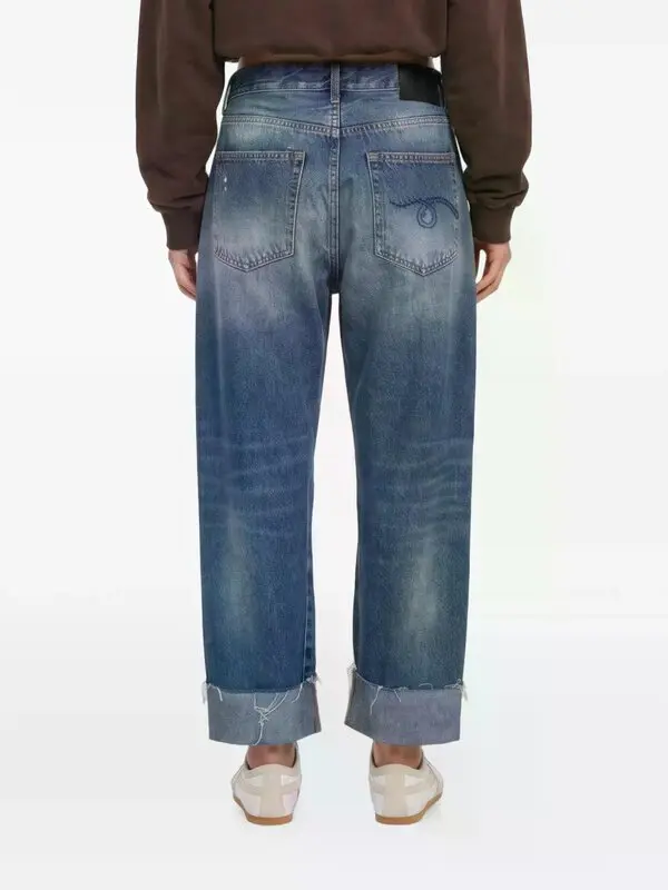 R13 Crossover Frayed Jeans