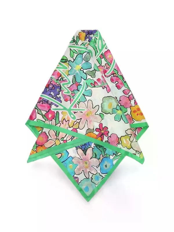 Kurt Geiger Floral-print Logo-script Scarf