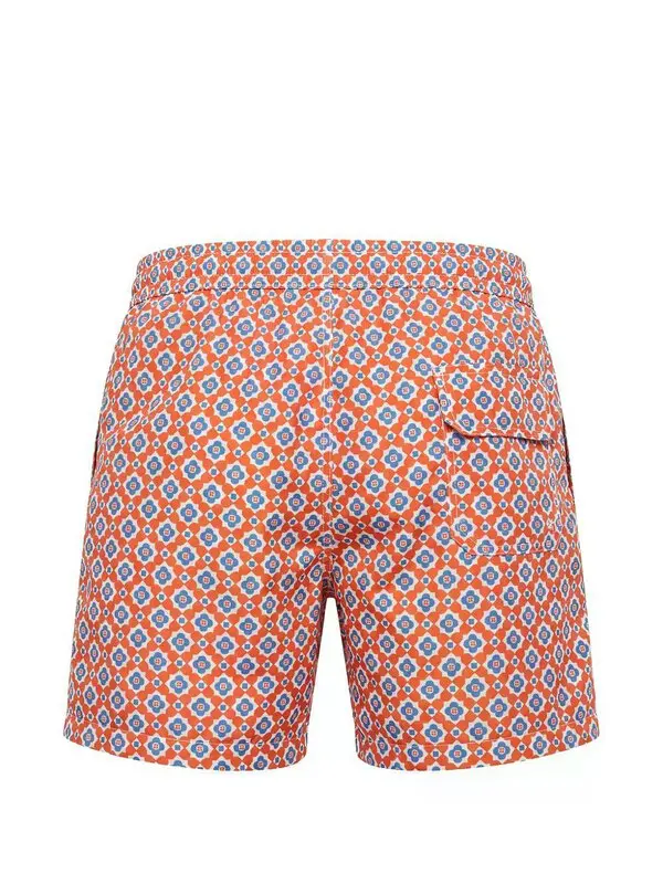 Fedeli Madeira Geometric-print Swim Shorts