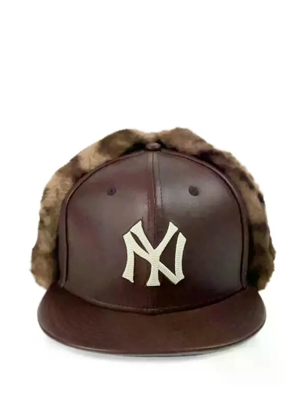 New Era 59fifty Leopard-print Leather Cap - Brown