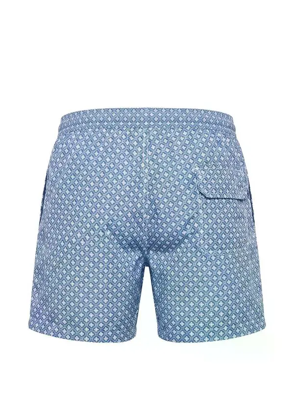 Fedeli Geometric-print Drawstring Swim Shorts