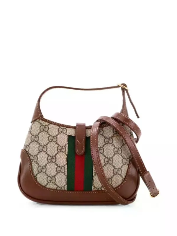 Gucci Jackie 1961 Gg Coated Canvas Mini Hobo Bag - Brown