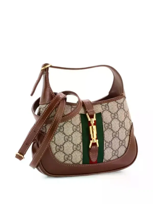 Gucci Jackie 1961 Gg Coated Canvas Mini Hobo Bag - Brown
