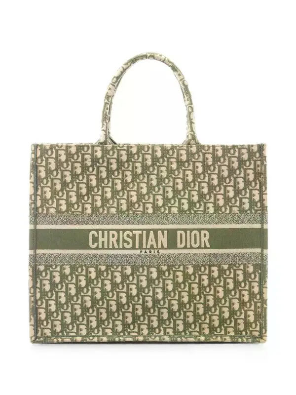 Dior Oblique Pattern Tote Bag - Green