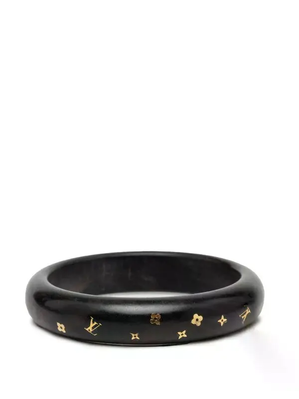 LOUIS VUITTON 2009 Monogram Tiger Wood Brass Sylvania Bangle Costume Bracelet
