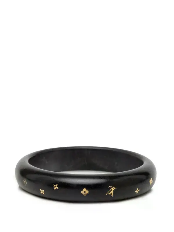 LOUIS VUITTON 2009 Monogram Tiger Wood Brass Sylvania Bangle Costume Bracelet