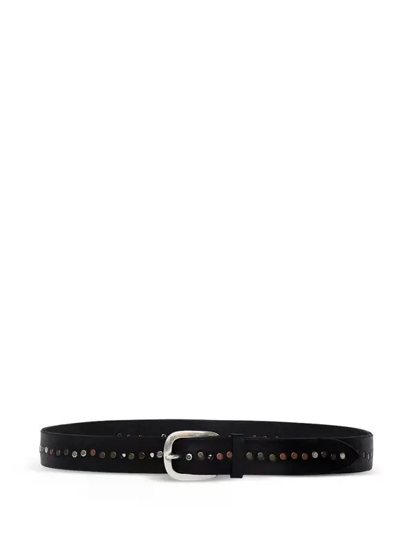 Orciani Studded Leather Belt - Black