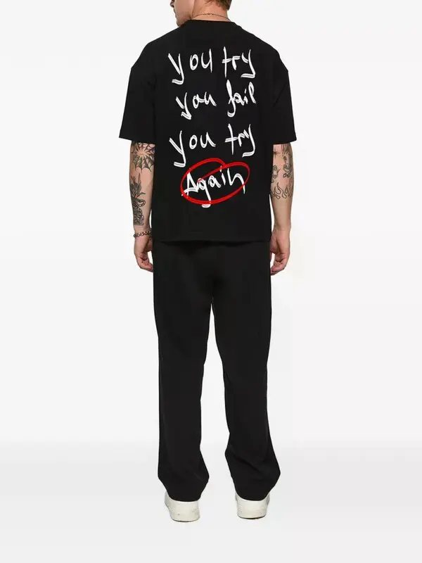 HAMZA Aky Slogan-print Cotton T-shirt
