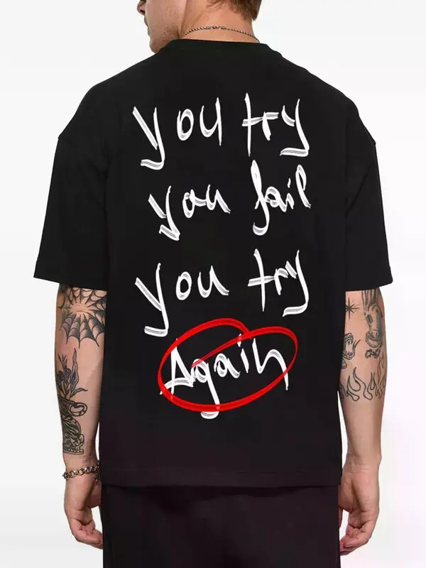 HAMZA Aky Slogan-print Cotton T-shirt