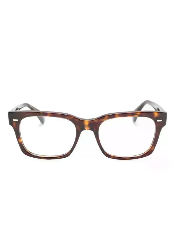 Oliver Spencer Ryce Rectangle-frame Glasses - Brown