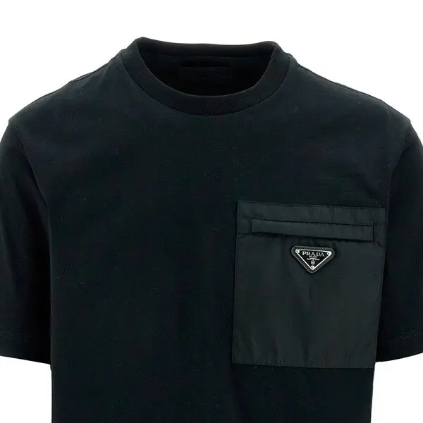 Prada T-hirt With Re-nylon Patch Pocket