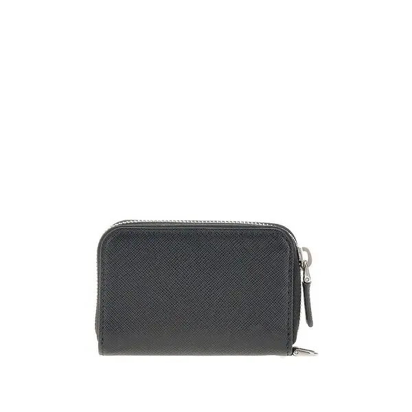 Prada Saffiano Leather Cardholder Pouch With Strap