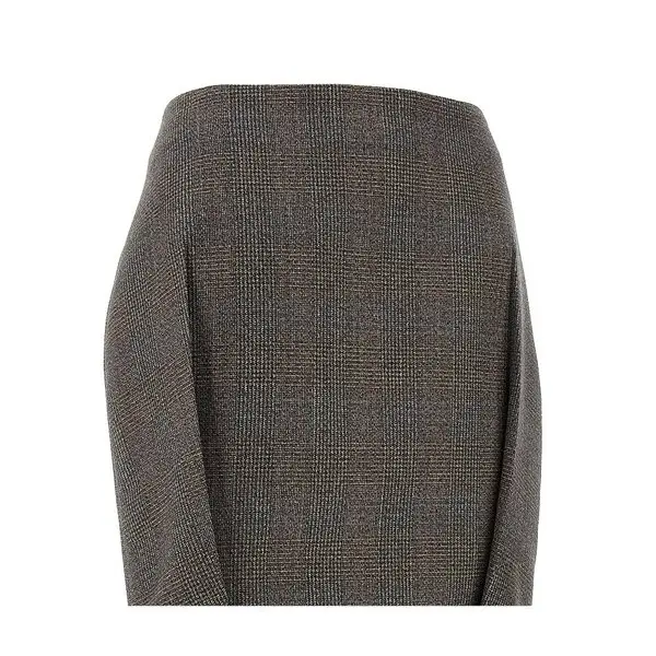 Prada Prince Of Wales Wool Midi Skirt