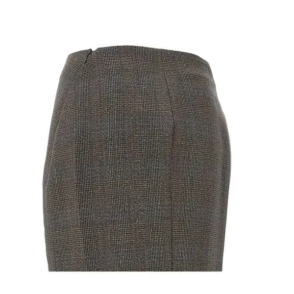 Prada Prince Of Wales Wool Midi Skirt