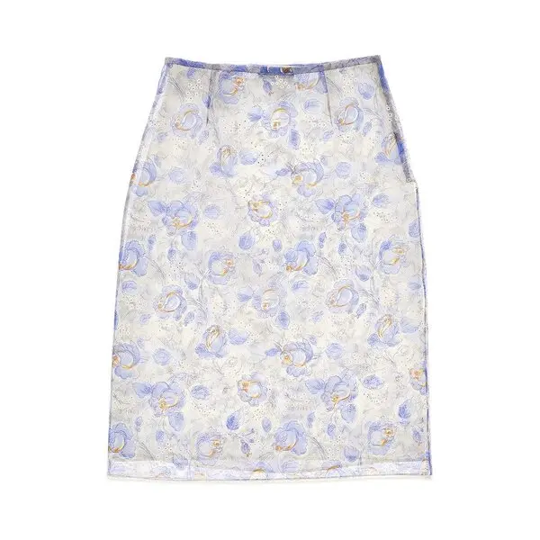 Prada Printed Nylonette Midi Skirt