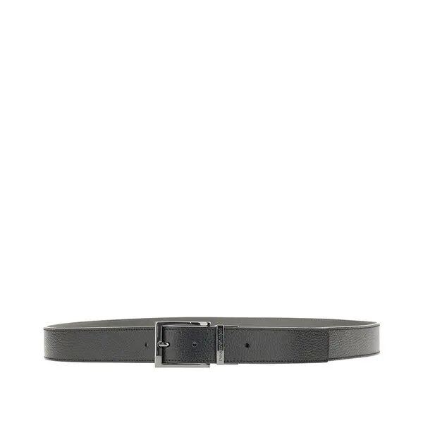 Emporio Armani Grained Leather Belt - Black
