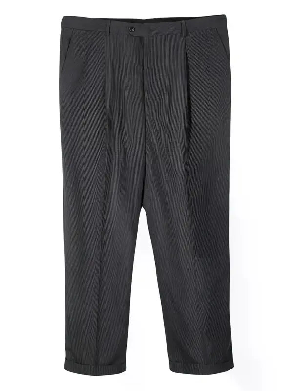 ARMANI Wool Pinstripe Pleated Trousers