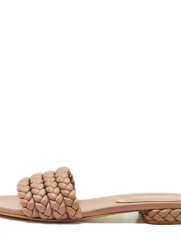 GIANVITO ROSSI Braided Leather Flat Sandals