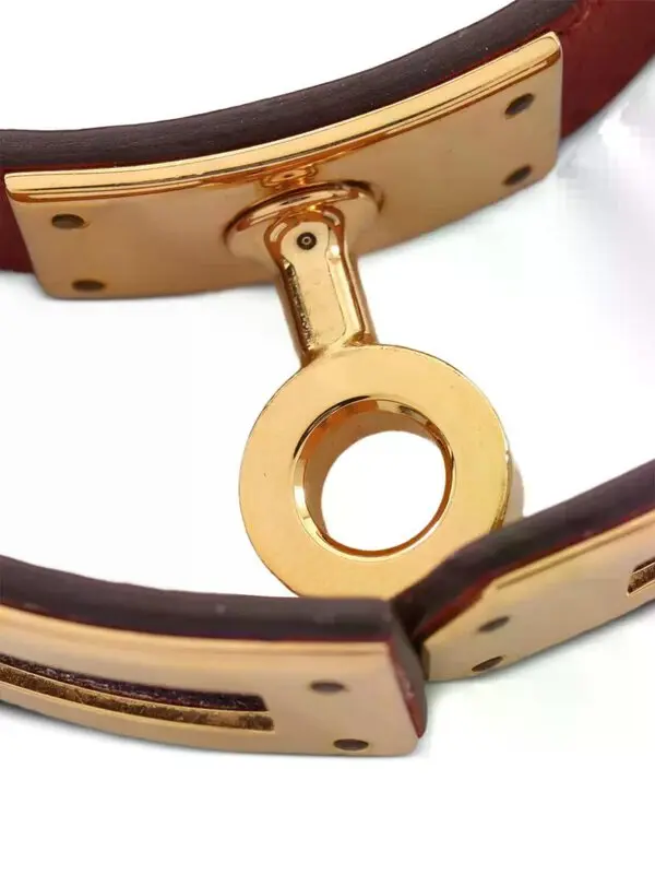 Hermès Kelly Double Tour Leather Bracelet - Red