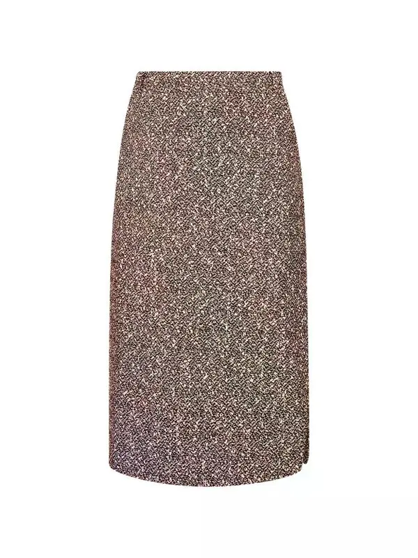 Alessandra Rich Bouclé-knit Pencil Midi Skirt
