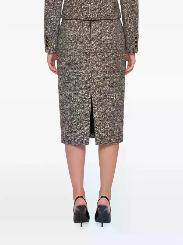 Alessandra Rich Bouclé-knit Pencil Midi Skirt