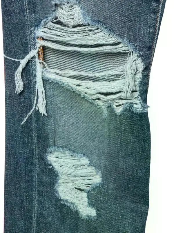 Amiri Distressed Ankle-zip Jeans