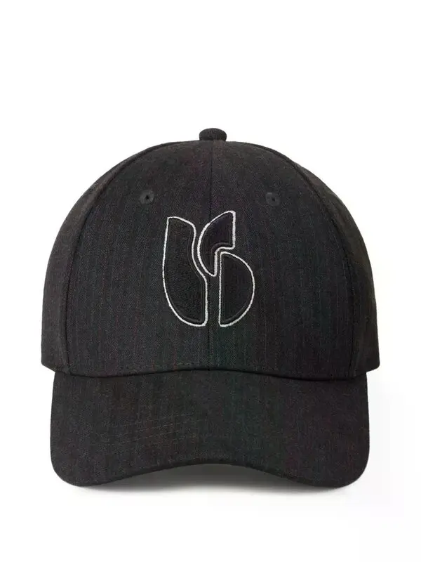 Ba&sh Logo Embroidered Pinstripe Cap