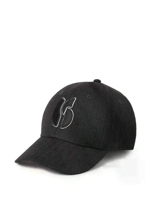 Ba&sh Logo Embroidered Pinstripe Cap