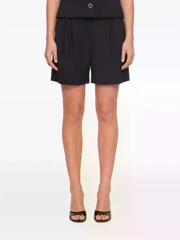 Alessandra Rich Pleated Tailored Shorts - Black