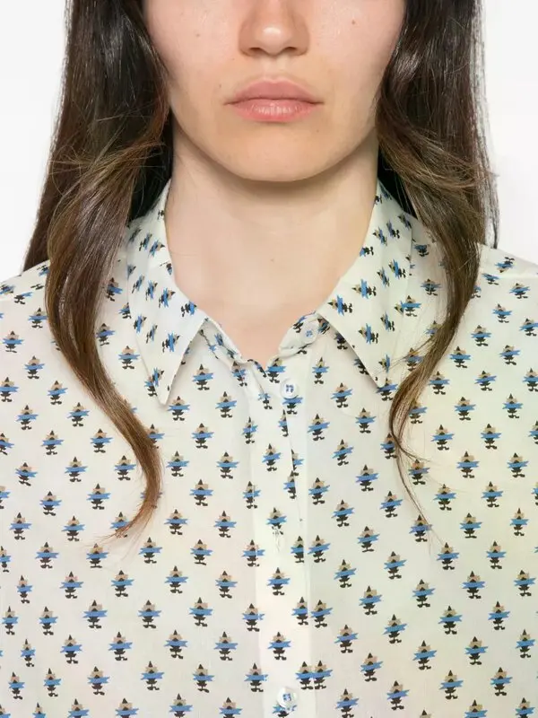 MAISON123 Geometric Print Long Sleeve Shirt
