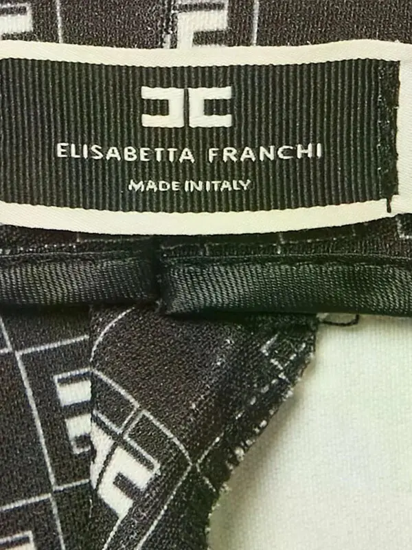 Elisabetta Franchi Logo-print Flared Trousers - Black