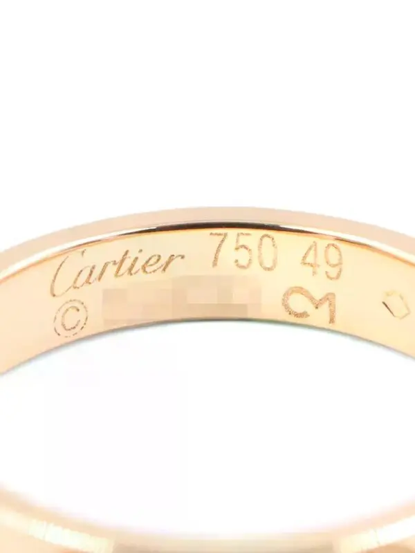 Cartier 18k Rose Gold Engraved Logo Band Ring