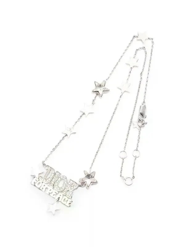 Dior 2010s Logo Rhinestone Necklace