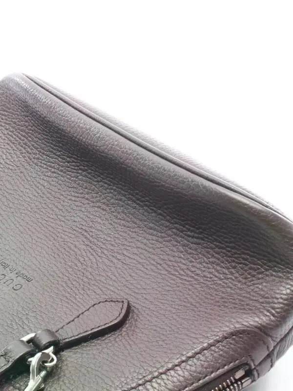 Gucci Pebbled Leather Top Handle Bag - Brown