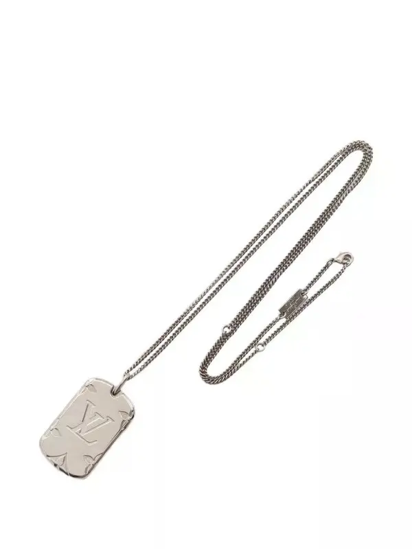 LOUIS VUITTON 2022 Monogram Locket Pendant Necklace - Silver