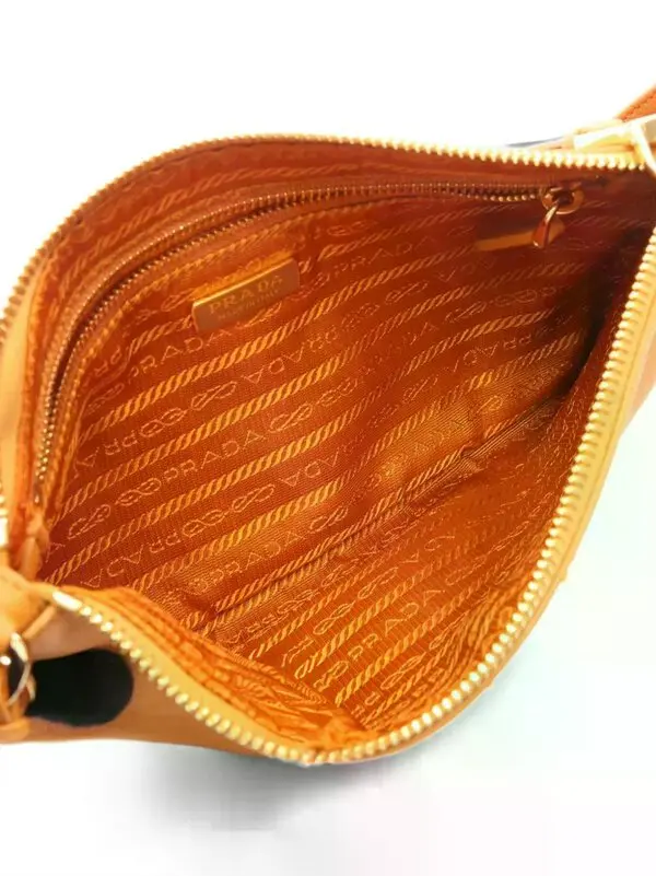 Prada Grain Leather Shoulder Bag - Orange
