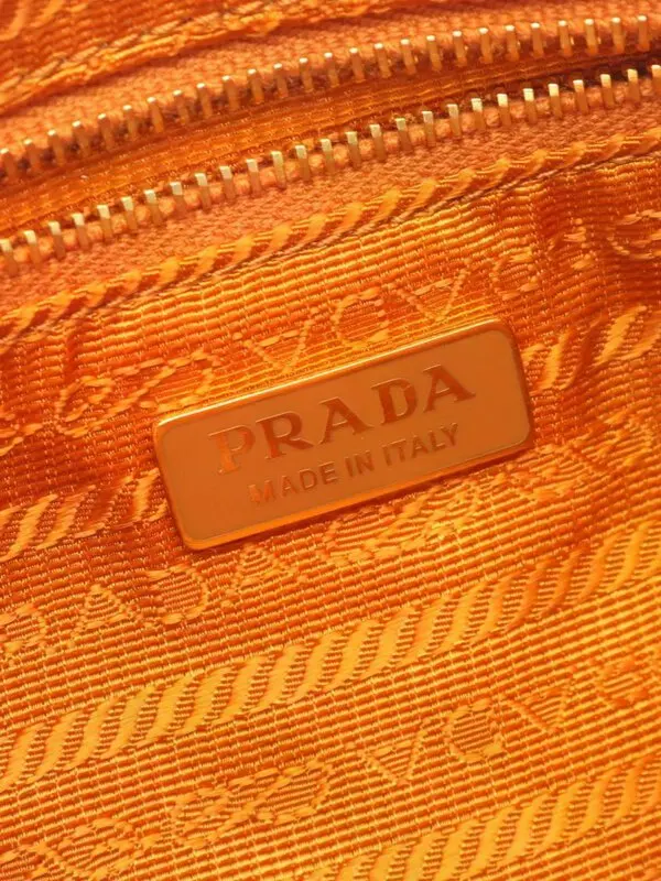 Prada Grain Leather Shoulder Bag - Orange