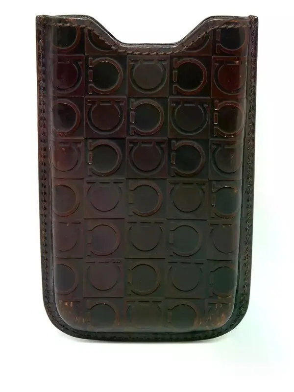 FERRAGAMO Gancini-embossed Leather Phone Cover