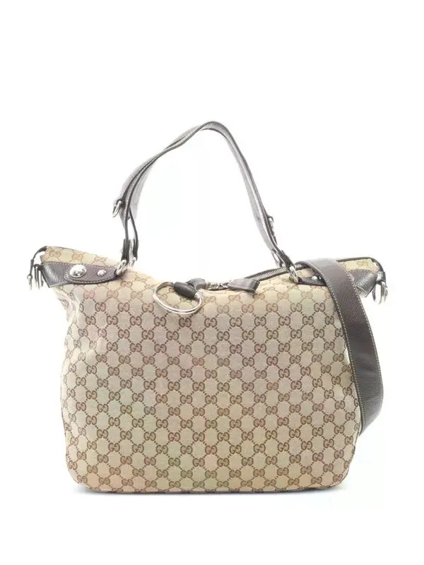 Gucci Gg Canvas Satchel Tote Bag - Neutrals